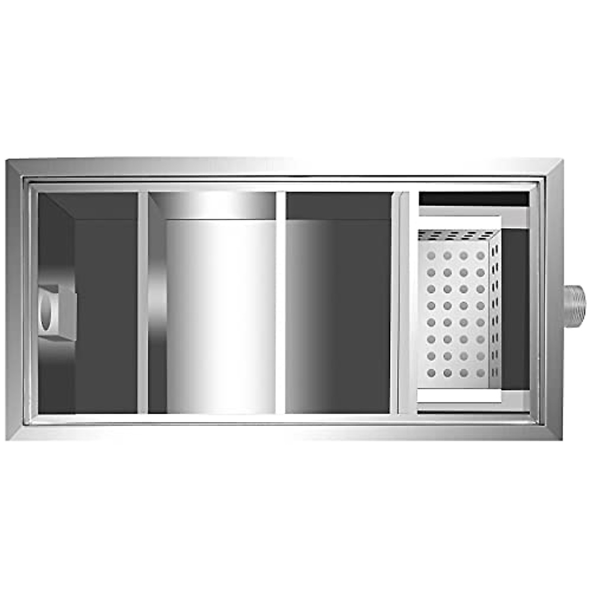 VEVOR 25LB Commercial Grease Trap, 13GPM Commercial Grease Interceptor, Stainless Steel Grease Trap w/Top & Side Inlet, Under Sink Grease Trap for Restaurant Factory Home Kitchen