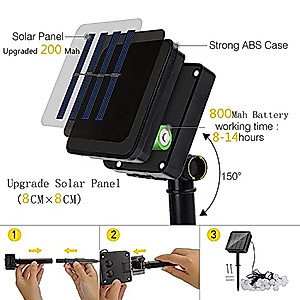 Solar String Lights Outdoor Waterproof,50LED Crystal Globe Solar String Lights,8 Mode 7M/24Ft Outdoor Solar Powered String Lights for Garden,Patio,Christmas,Parties,Wedding,Festival (Cool White)