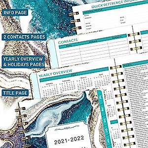 2021-2022 Planner - Academic Planner 2021-2022 from July 2021 - June 2022, 6.4"x 8.5", Flexible Cover Planner with Elastic Closure, Coated Tabs, Inner Pocket