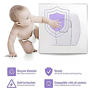 Outlet Covers Baby Proofing（32 Pack）with Hidden Pull Handle Child Safety Socket Cover Electric Power Plug Covers Protector Caps