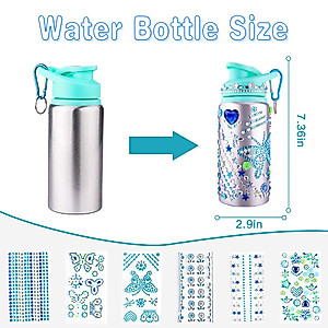 Easter Gifts for Girls - Birthday Girl Gifts for Kids 8-12 -5 6 7 8 9 10 Year Old, Easter Basket Essentials Basket Stuffers Decorate Your Own Water Bottle with Stickers Arts and Crafts