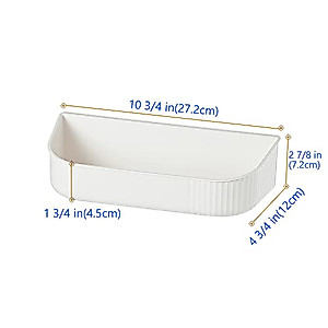 Poeland Plastic Shower Caddy Self Adhesive Corner Shower Shelf, Bathroom Wall Mounted Storage Organizer Tray Max Hold 10lbs
