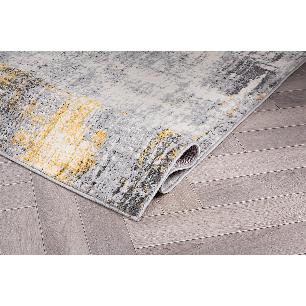 Rugshop Dublin Contemporary Abstract Stain Resistant Soft Area Rug 7'10" x 10' Yellow