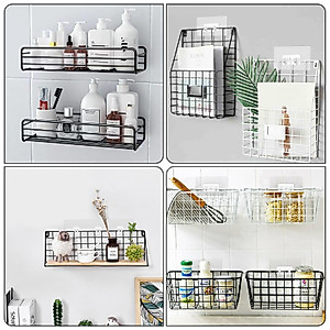 Qianyu 6 Pack Shower Caddy Adhesive Replacement Strips Strong Adhesive No Drilling Transparent Waterproof Wall Hooks for Soap Holder Kitchen Racks Bathroom Corner Shelves Storage