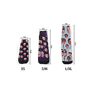 ShineSand Custom Face Socks with Picture, Personalized Socks with Photo Customized Unisex Funny Crew Sock Gifts for Men Women