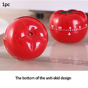 1Pcs Kitchen Timer 60 Minutes Timer, 360 Degree Rotating Tomato Shaped Alarm Timer, Creative Kitchen Cooking Timer Clock, Portable Loud Alarm Counters Reminder for Home Cooking Baking Exercising Games