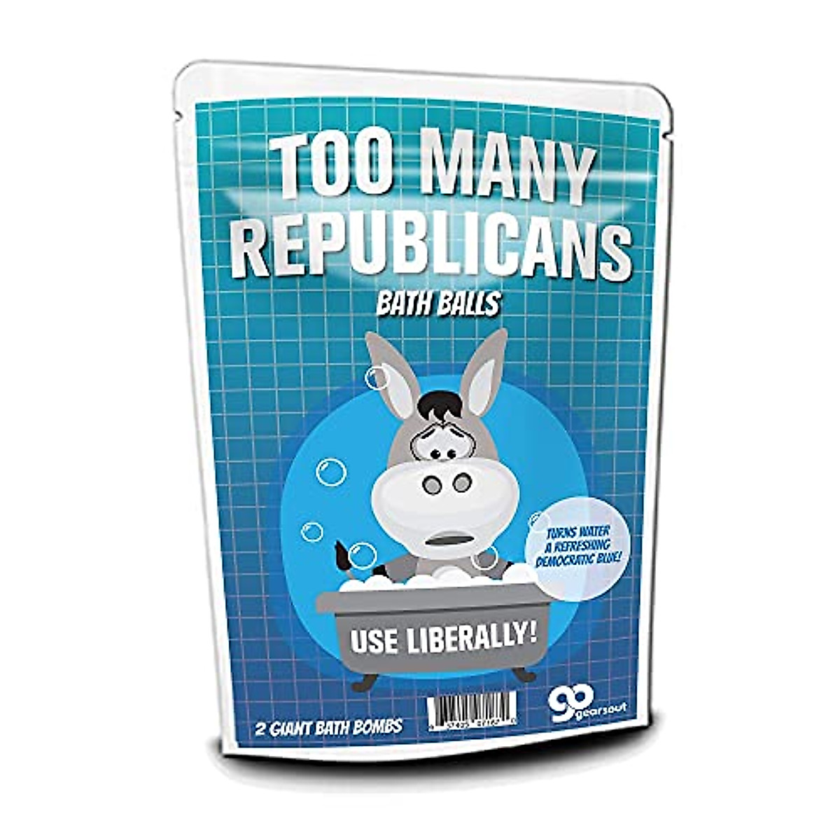 Too Many Republicans Bath Balls - Funny Bath Bombs, XL Blue Fizzers, Handcrafted, Made in The USA, 2 Count