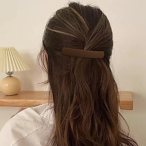 ATODEN Hair Claw Clips for Women - 3Pcs Matte Barrettes for Thin Fine Hair, 3.54" Flat Pins, French Clips for Short Medium Hair, Hair Accessories Gifts