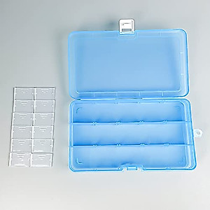 Qualsen 8 Pack Bead Organizer Plastic Compartment Box with Adjustable Dividers Craft Tackle Organizer Storage Containers Box 15 Grid (4 Colors)