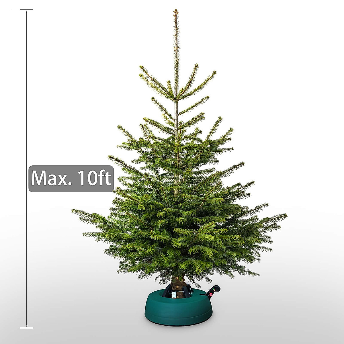 Leejec Christmas Tree Stand with Water Reservoir, Fast Clamped 10 Ft Real Tree with 5.5" Diameter, Water Level Indicator Equipped, No Assembly Required