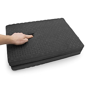 CASEMATIX 3 Pack Gun Case Foam Customizable Insert with Three Pluck Foam Sheets for Gun Cases, Foam Padding, Packing Foam, Tool Foam, Kaizen Foam - 20" x 13.75" x 1.75" Each