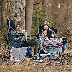 SUNNYFEEL XL Oversized Camping Chair, Folding Camp Chairs for Adults Heavy Duty Big Tall 500 LBS, Padded Portable Quad Arm Lawn Chair with Pocket for Outdoor/Picnic/Beach/Sports