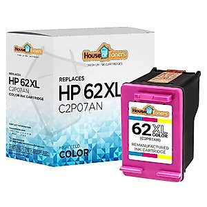 Houseoftoners Remanufactured for HP 62XL Ink Cartridge High Yield Replacement for HP 62XL ENVY (5540, 5545, 5549, 5644, 5663, 7644, 5640, 5646, 5664, 7645, 5542, 5547, 5642, 5660, 5665) (1 Color)