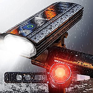 Victagen Bike Lights 5000 Lumens 3LED Bike Lights for Night Riding, Super Bright Bike Light Front and Back, USB Rechargeable Bike Light Set, 6 Modes Bike Headlight, Adult MTB Bike Light ebike Lights
