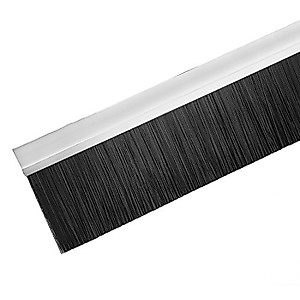uxcell Door Brush Bottom Sweep h-Shape Aluminum Alloy Holder with 3.2-inch Black Nylon Brush, 1000mm x 108mm(Approx 39.37-inch x 4.25-inch)