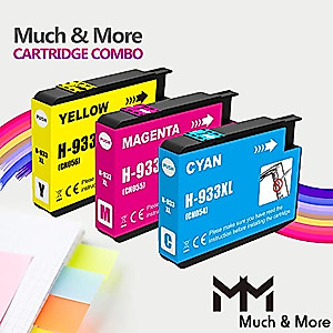 MM MUCH & MORE Compatible Ink Cartridge Replacement for HP 933XL 933 932 932XL Used for Officejet 6100 6600 6700 7110 7510 7610 7612 Printers (Cyan + Magenta + Yellow) 3-Pack