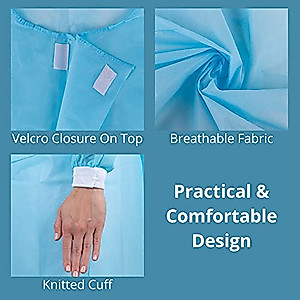 120-Pack Level 2 Disposable Isolation Gown BH Supplies Fully Closed Double Tie Back and Front, PP & PE 40g, Knitted Cuffs, Fluid Resistant, AAMI Level 2, Unisex - Individually seal