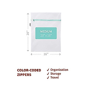 Mamlyn Mesh Laundry Bag for Delicates, Wash Bag for Underwear and Lingerie, Makeup Organizer Bag (2 Medium)