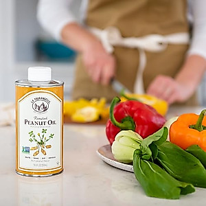 La Tourangelle, Roasted Peanut Oil, Slow Roasted Expeller-Pressed for Rich Flavor, Perfect for Cooking & Baking, Med-High Heat, Unrefined, Small Batch Production in USA, 16.9 fl oz