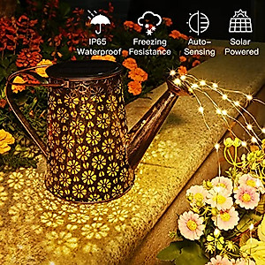 Afootry Solar Watering Can with Lights,Solar Outdoor Garden Decor Waterproof Large Hanging Lantern Landscape Lights Outside Decorations for Yard Clearance Porch Patio Pathway Gardening Gift