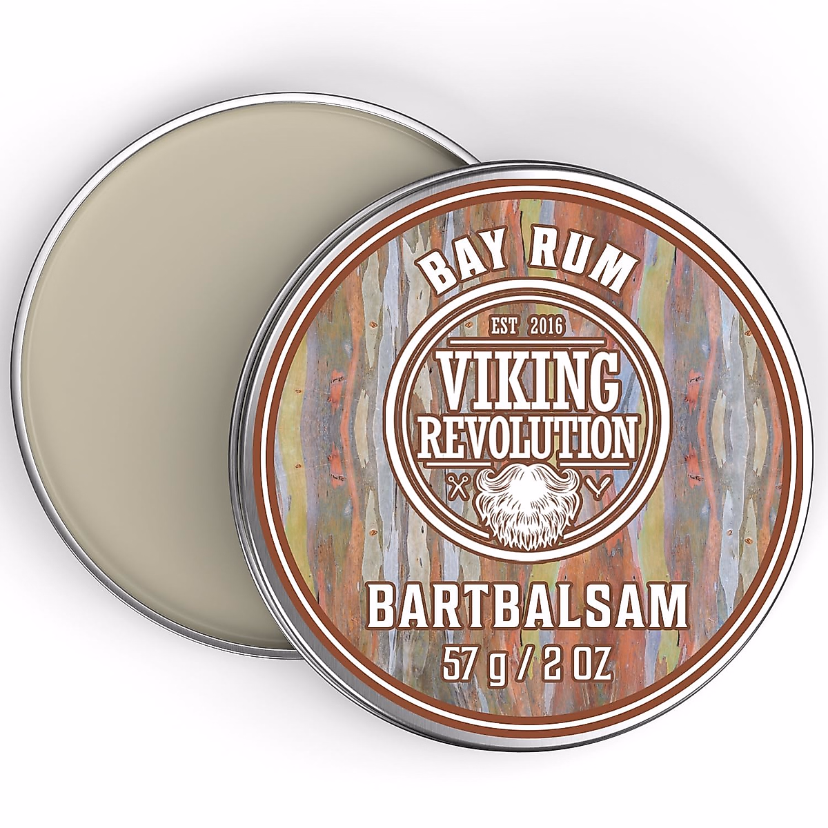 Viking Revolution Bay Rum Beard Balm - Beard Butter with Argan Oil, Beard Softener for Men with Jojoba Oil - Beard Moisturizer for Men with Beeswax - Beard Wax for Men (2oz, 1 Pack)