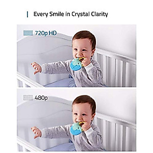 Video Baby Monitor, eufy Security Video Baby Monitor with Camera and Audio, 720p HD Resolution, Ideal for New Moms, 5 inch Display, 110° Wide-Angle Lens Included, Night Vision(Renewed)