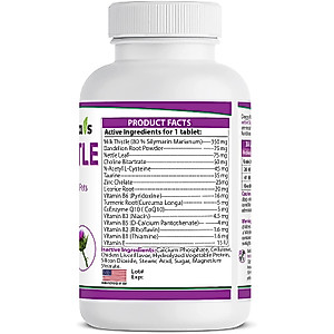 Milk Thistle for Dogs with High Potency Liver Health Supplement for Pets (120 tabs)