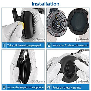 Geekria QuickFit Replacement Ear Pads for Anker Soundcore Life Q20, Q20BT Headphones Earpads, Headset Ear Cushion Repair Parts (Black)