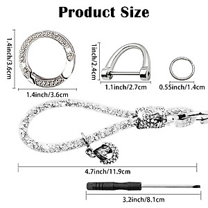 Crystal Car Keychain for Women, Fashion Keychain Accessories With Bling Rhinestones, Universal for Car Key (White)