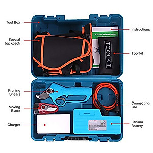 SWANSOFT Electric Pruning Shears, Backpack Pruner with 1.5 Inch Cutting Diameter, Battery Powered Pruner with 4Ah Rechargeable Lithium Battery
