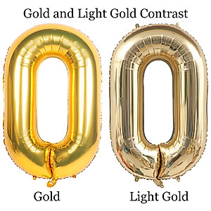 40 Inch Light Gold 30 Number Balloons White Gold Giant 30 Foil Mylar Helium Large Digital Balloon Champagne Gold Birthday Numbers Jumbo Balloons 30th Anniversary Events Party Decorations Supplies