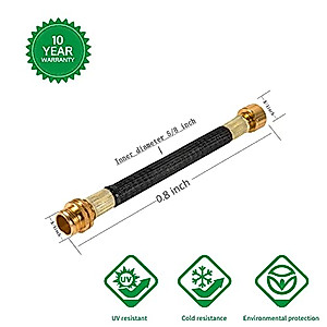 persevere 0.8ft Garden Hose Extension Flexible Water Hose Adapter Short Connector Hose with Integrated Spiral Tube for Hose Reel/RV/Dehumidifier