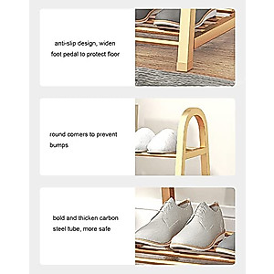 Free Standing 5-Tier Shoe Rack for Closet 15-20 Pairs Metal Shoe Organizer Easy Assembly Shoe Boxes Sturdy Shoe Shelf for Entryway, Garage, Bedroom, Cloakroom (Color : Black+Silver, Size : 29.5 x 11