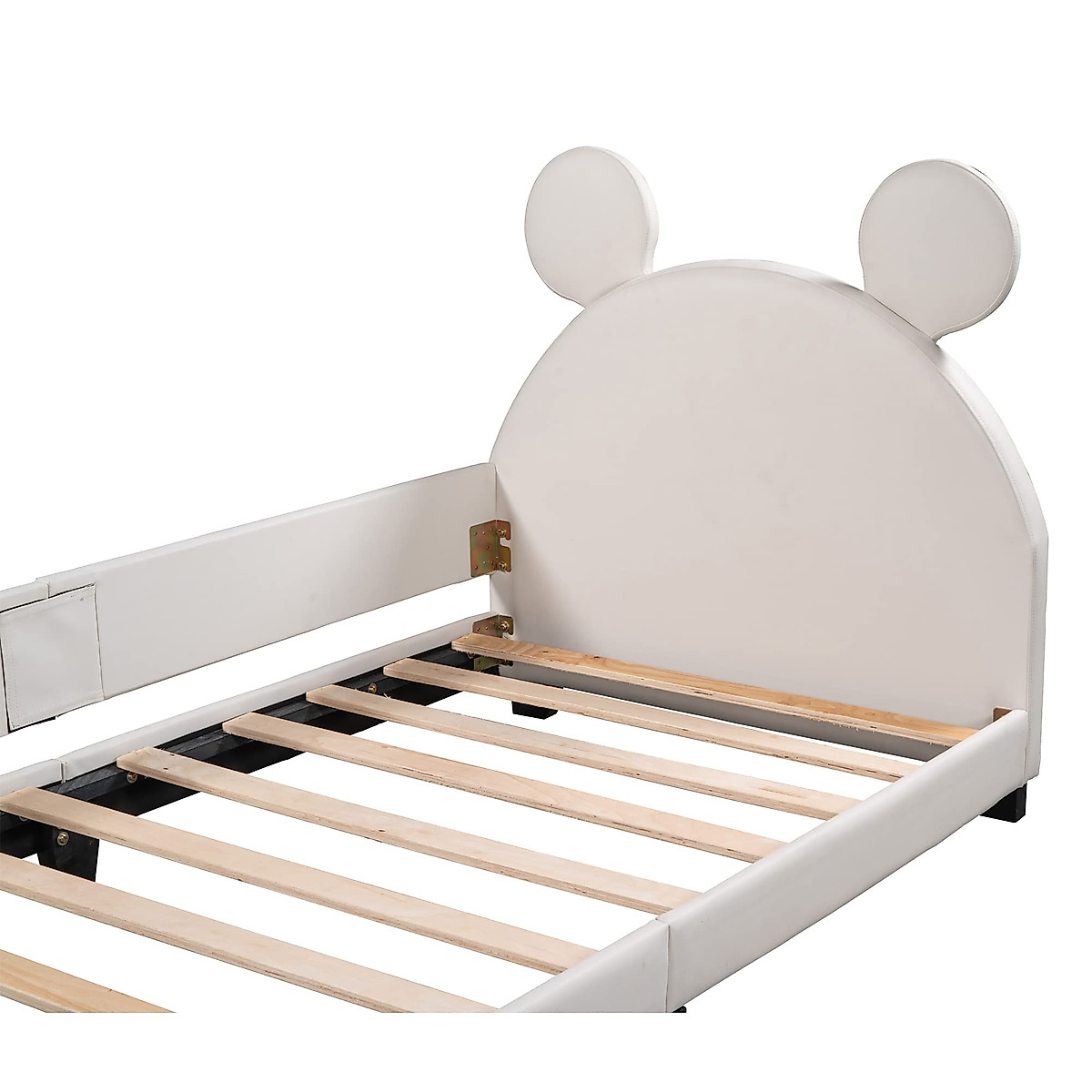 Harper & Bright Designs Twin Size Upholstered Daybed with Carton Ears Shaped Headboard for Kids Boys Girls, White