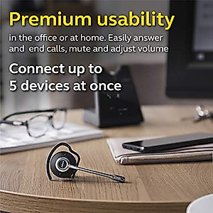 Jabra Engage 75 Wireless Headset, Convertible – Telephone Headset with Industry-Leading Wireless Performance, Advanced Noise-Cancelling Microphone, Call Center Headset with All Day Battery Life