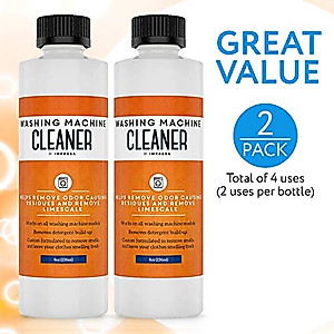 IMPRESA 2 Pack Washing Machine Cleaner for All Washers (Top Load, Front Load, HE and Non-HE) Compatible with Maytag, Whirlpool, Kenmore MADE IN USA - Four Uses