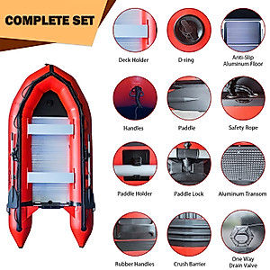 Seangles Inflatable Dinghy Boat with Aluminum Floor and Aluminum Transom - Inflatable Boat for Adults Heavy Duty - USCG Approved