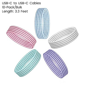 weishan 10-Pack USB C Charger Cable 60W for Phone 15, 15 Pro, 15 Pro Max, 15 Plus - Multipack USB-C to Type C Charging Cords, 3.3ft