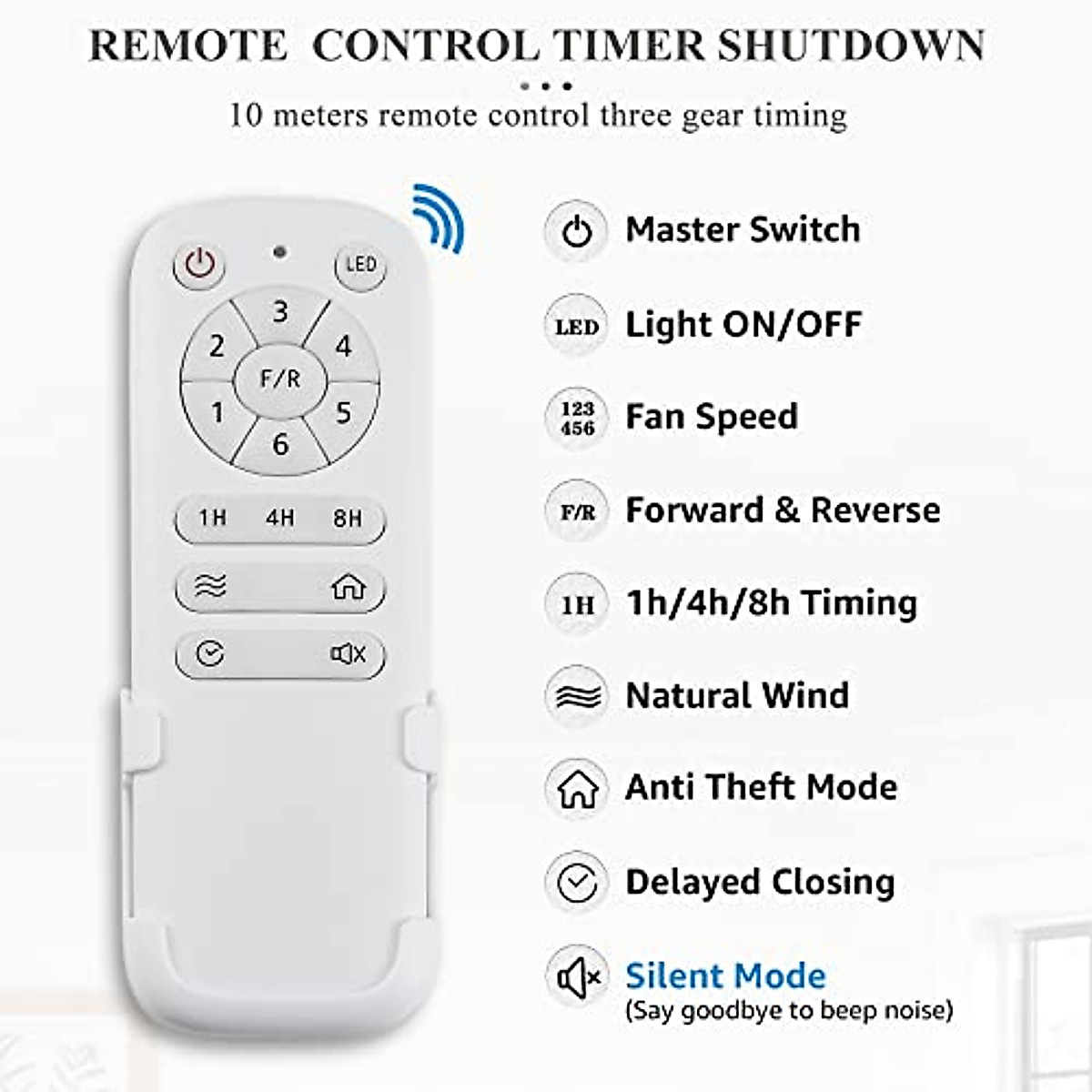 EKIZNSN 52 Inch Outdoor Ceiling Fans for Patios with Light and Remote Control, DC Motor, 3 Reversible Walnut Wood Blades