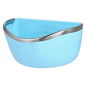 POPETPOP Small Pet Food and Water Bowl - Plastic Rabbit Feeding Bowl Bunny Guinea Pig Hay Feeder, Bird Food Basin Dish for Rabbit Guinea Pig Chinchilla (Random Color)