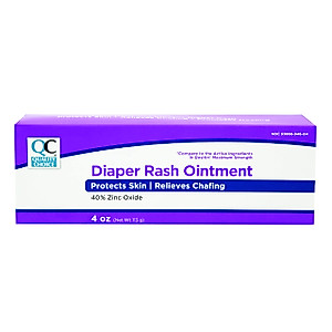 Quality Choice Diaper Rash Ointment, Skin Protection and Chafing Relief, Diaper Rash Treatment, 40% Zinc Oxide Promotes Healing, 4 Ounce Tube
