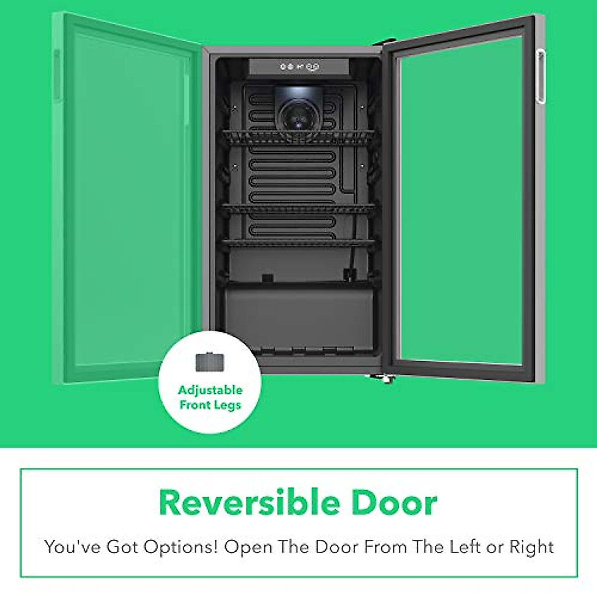 Vremi Beverage Refrigerator and Cooler - 100 to 120 Can Mini Fridge with Glass Door for Soda Beer or Wine - Auto Defrost Drink Dispenser Machine for Office or Bar with Adjustable Removable Shelves