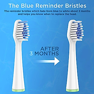 SRRB-4W Replacement Brush Heads for Waterpik Sensonic (SR-3000), Complete Care (WP-900), Complete Care 7.0 (WP-950, WP-952), Ortho Care (WP-940)