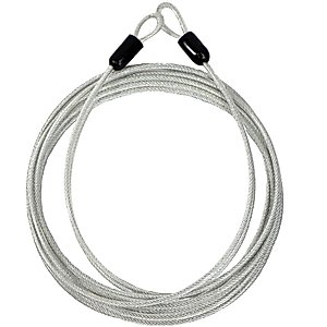 Lumintrail 3mm (1/8 Inch) Braided Steel Coated Security Cable Luggage Lock Safety Cable Wire Double Loop (7ft)