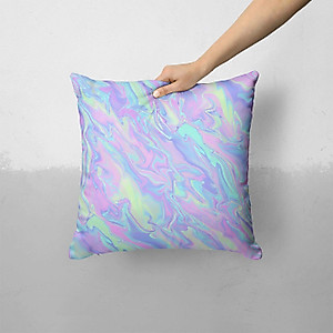 iiRov Iridescent Dahlia v1 - Custom Decorative Home Decor Indoor or Outdoor Throw Pillow Cover for Sofa, Bed or Couch Cushion (Pillow CASE Cover ONLY)