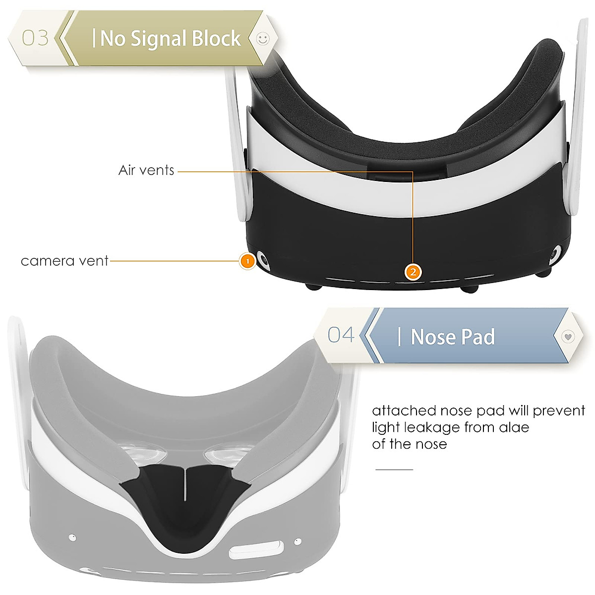 Protective VR Shell for Quest 2 Oculus Accessories Silicone Front Face Protector Cover VR Headset Protective Skin Hood with Thick Bulges Anti Scratch Preventing Collisions Dust Proof (Black)