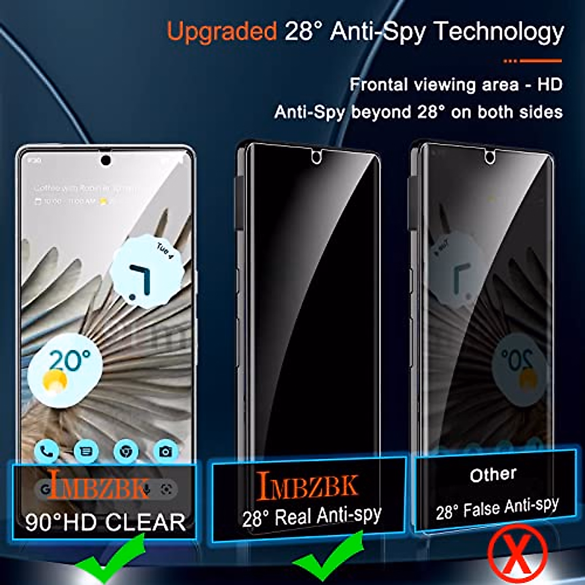 IMBZBK [2+3 pack] for Google Pixel 7 Pro Privacy Screen Protector [Not Glass] Accessories 2 Pack Flexible Privacy Screen for Pixel 7 Pro 3 pack Tempered Glass Camera lens protector case friendly