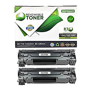 Renewable Toner Compatible MICR Toner Cartridge Replacement for HP CE278A 78A Canon 128 Laser Printers M1536 M1537 M1538 M1539 P1566 P1606 (Pack of 2)