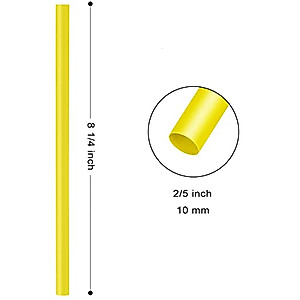 100 Count 100% Compostable PLA Jumbo Smoothie Straws-2/5" Wide X 8 1/4" Long KTOB Biodegradable Colorful Disposable Drinking Straws-Eco Friendly Plant-Based Plastic Milkshake Straws