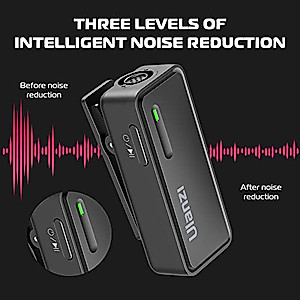 ULANZI UW-MIC Wireless Lavalier Microphone 2.4GHz for iPhone iPad, 2-in-1 Plug-Play Mic with Charging Case for Phone Video Recording Interview Youtubers Vloggers, 328ft Transmission Range